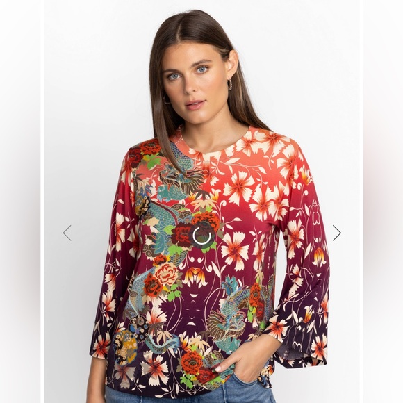 Johnny Was | Tops | Johnny Was Adalena Kimono Sleeve Tee Xs | Poshmark